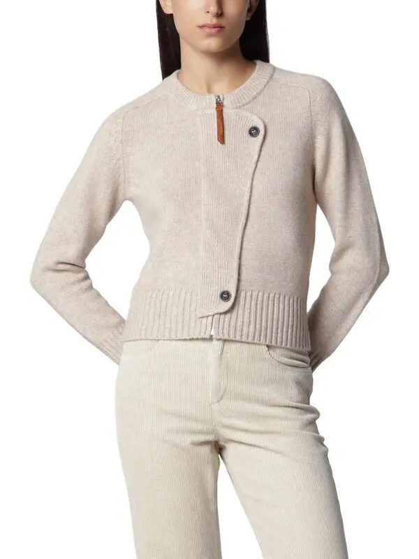 Isabel Marant Étoile Beige Wool Zip-up Cardigan - Cream
