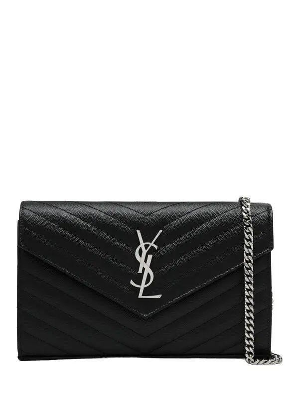 Saint Laurent Cassandre Chain Clutch - Black