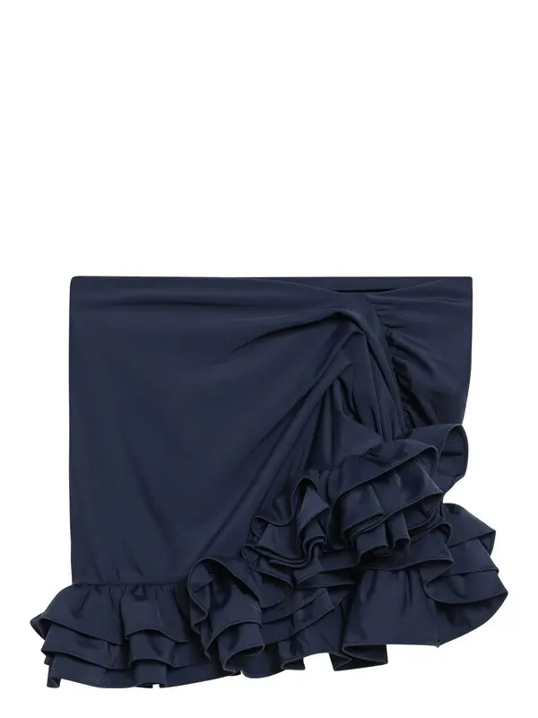 Jacquemus Playa Mini Skirt In Navy Swimsuit Jersey - Blue