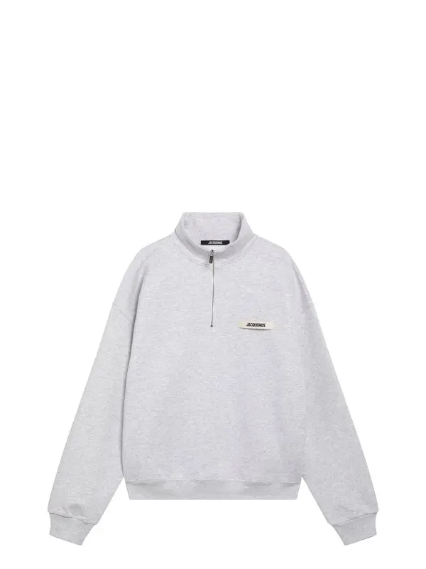 Jacquemus Zip-neck Logo Sweatshirt - Gray
