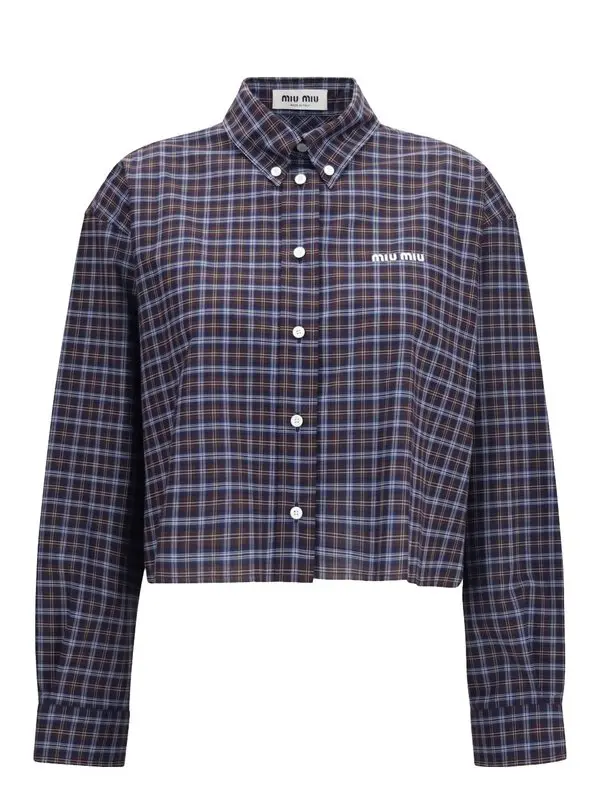Miu Miu Plaid Cotton Shirt - Blue