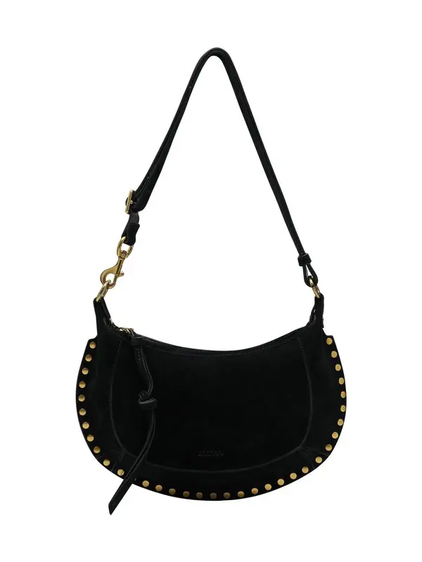 Isabel Marant Étoile Oskan Moon Shoulder Bag In Suede - Black