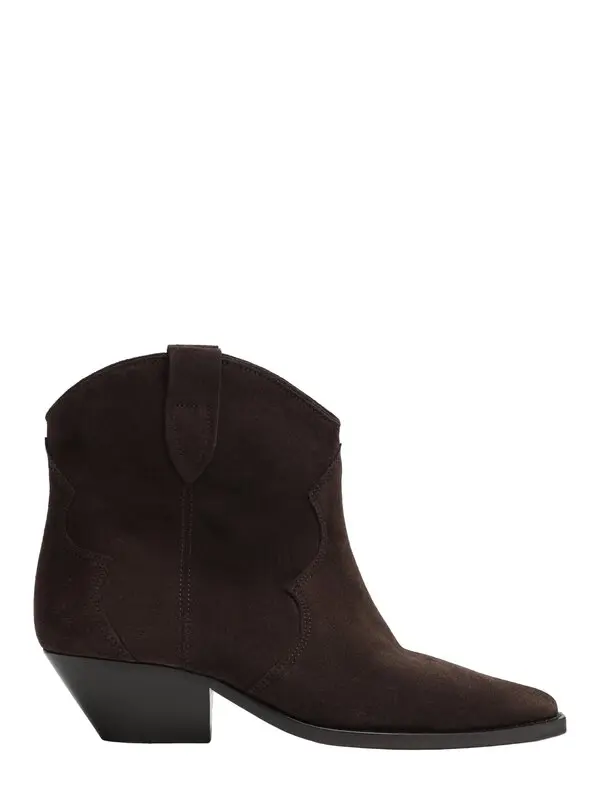 Isabel Marant Étoile Dewina Suede Cowboy Ankle Boots - Brown