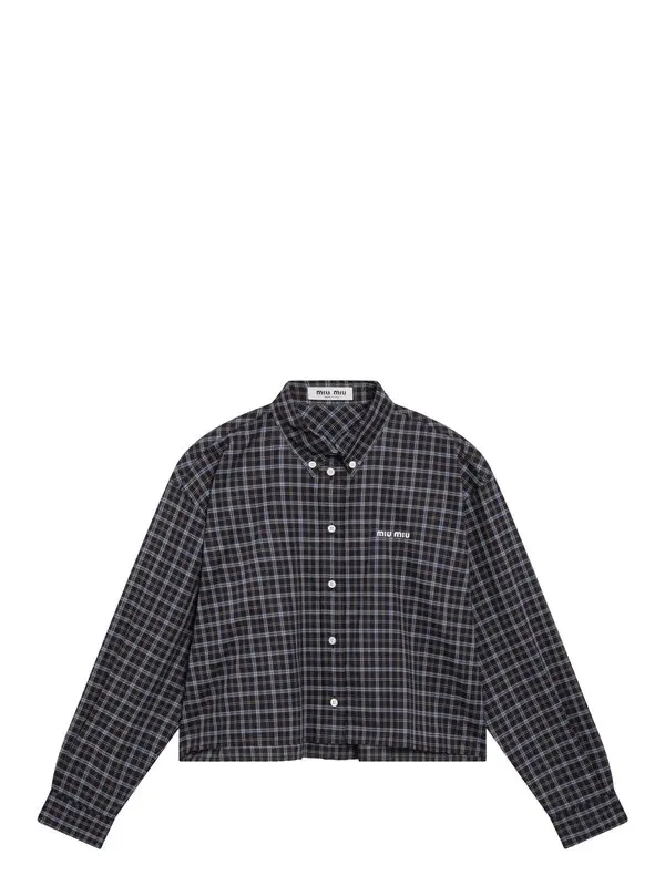Miu Miu Cocoa Tartan Shirt - Blue