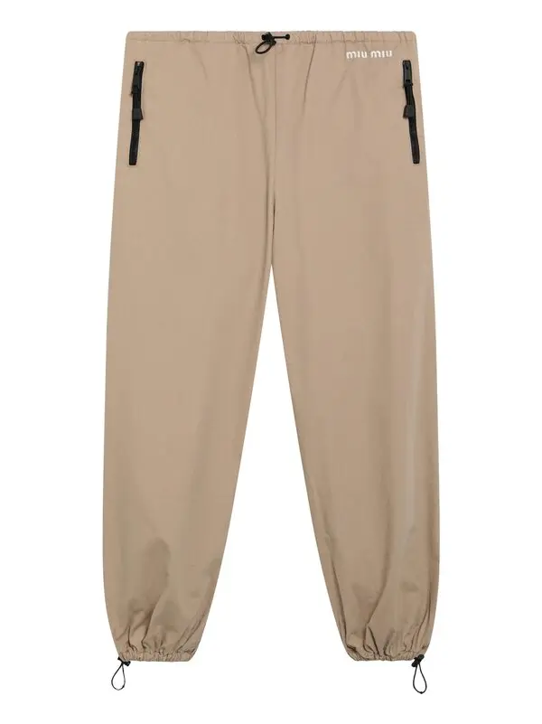Miu Miu Garment Dyed Gabardine Pants - Cream