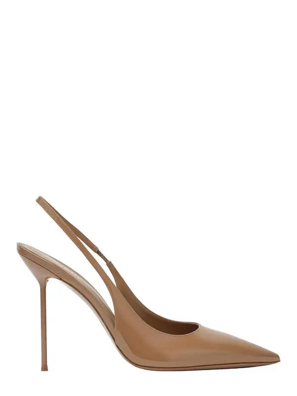 Paris Texas Lidia Slingback Pumps In Patent Leather - Cream