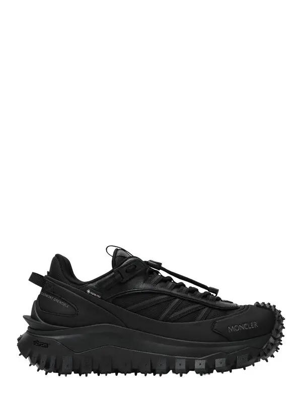 Moncler Trailgrip Gtx Sneakers In Leather And Nylon - Black