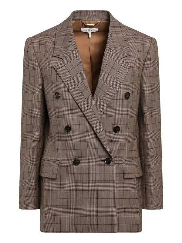 Chloé Prince Of Wales Double-breasted Jacket - Brown