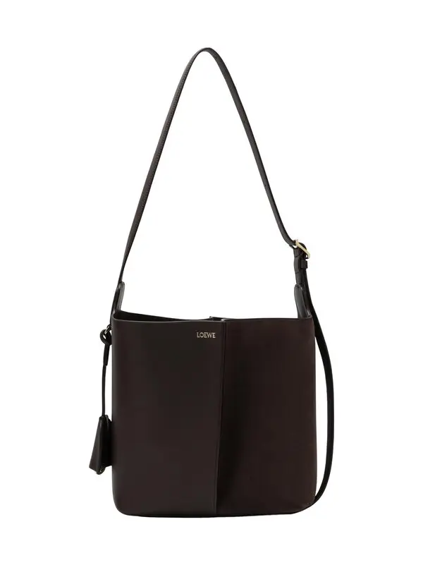 Loewe Bilbao Bucket Bag In Calfskin And Suede - Brown