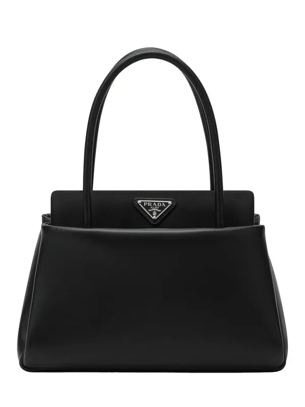 Prada Medium Passage Bag In Leather And Re-nylon - Black