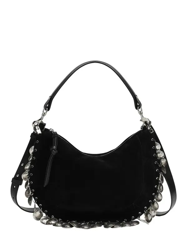 Isabel Marant Étoile Oskan Soft Zipped Bag In Suede With Medallions - Black