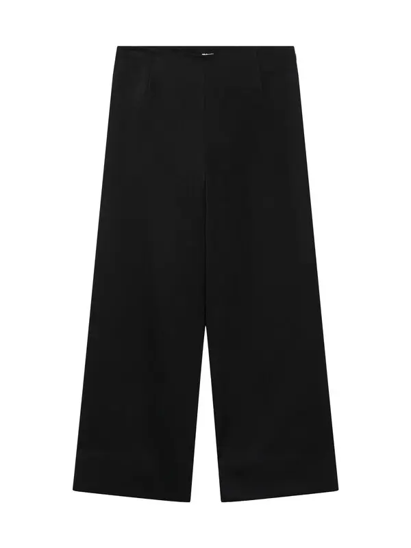TOTEME Fluid Satin Viscose Trousers - Black