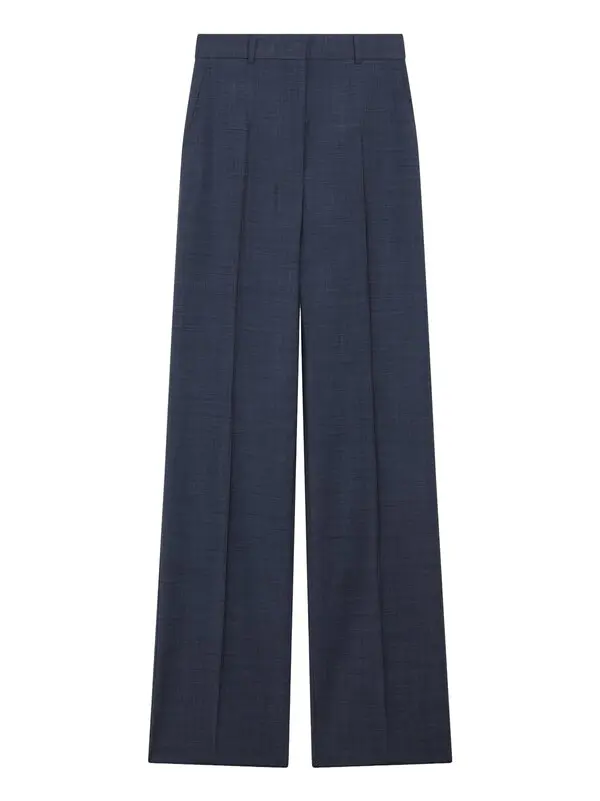 Max Mara Virgin Wool Tailored Trousers - Blue