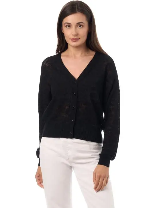 Equipment Leopard V-neck Cardigan - Black