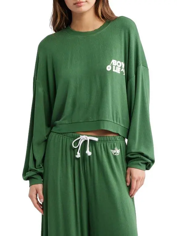 BOYS LIE Kara Crewneck Graphic Sweatshirt - Mint