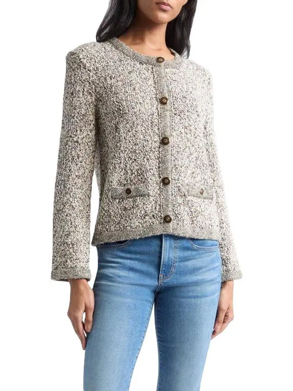 Veronica Beard Rexton Tweed Cardigan - Dove Multi