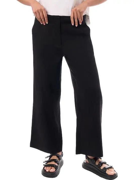 Equipment Linen Blend Crop Trousers - Black