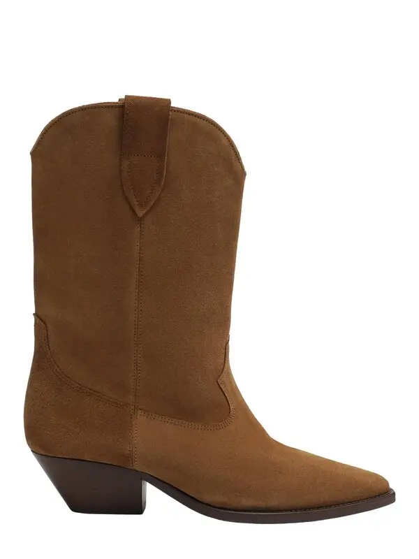 Isabel Marant Étoile Suede Cowboy Ankle Boots - Brown