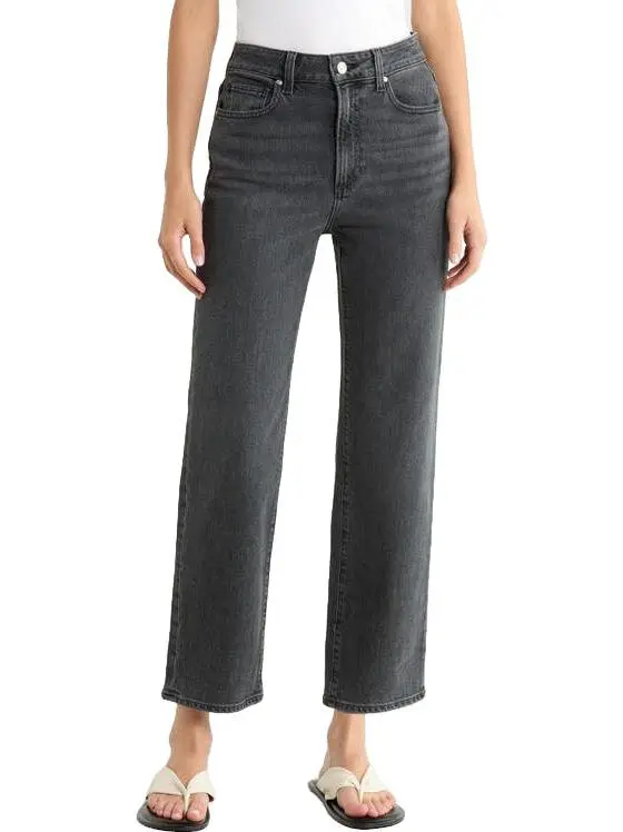 Paige Stevie Straight Leg Ankle Jeans In Dark Wash - Skyline Fog