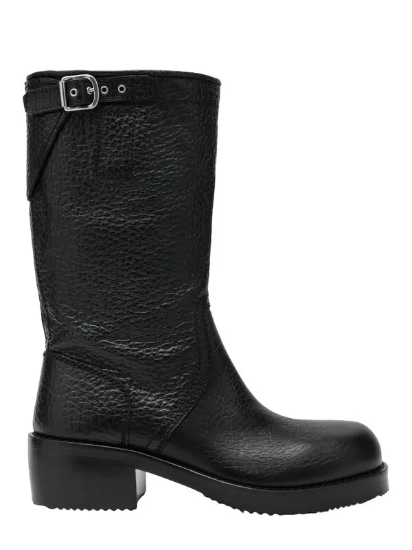 Dries Van Noten Leather Biker Boots - Black
