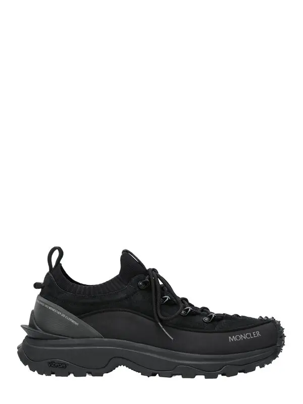 Moncler Trailgrip Lite3 Suede Leather Sneakers - Black