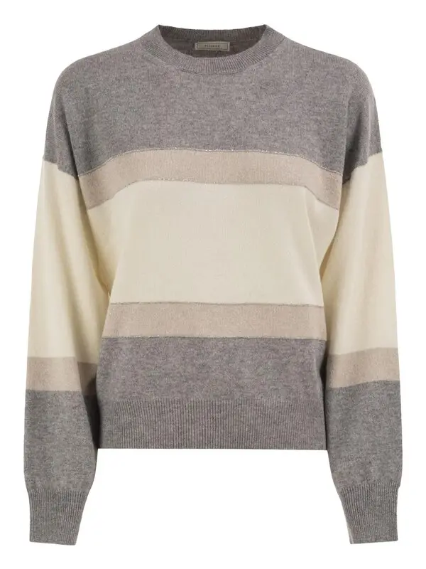 Peserico Colour-block Virgin Wool, Silk And Cashmere Jumper - Multicolor