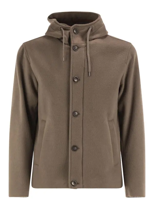 Herno Wool-effect Hooded Jacket - Multicolor