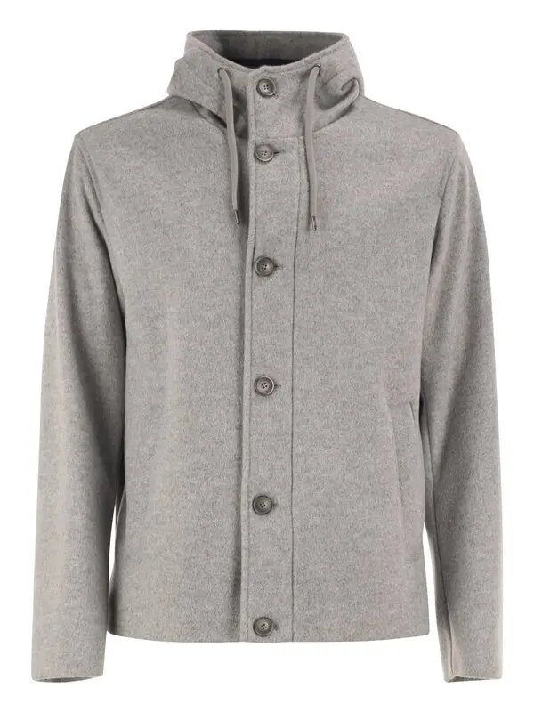 Herno Wool-effect Hooded Jacket - Multicolor