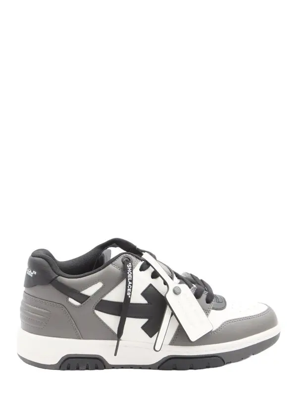 Off-White Leather Paneled Lace-up Sneakers - Multicolor