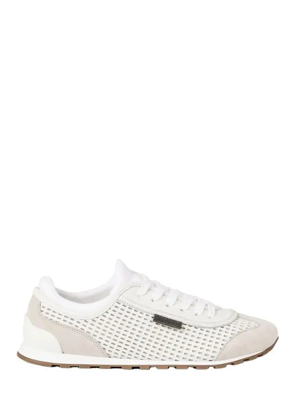 Brunello Cucinelli Lace-up Sneakers With Monili Decoration - Multicolor