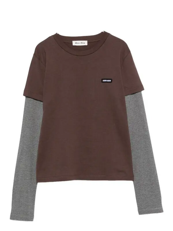 Miu Miu Layered Long Sleeve T-shirt - Multicolor