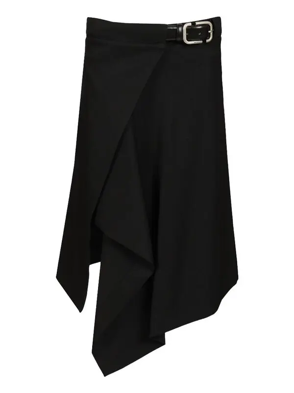 Attico Wool Midi Skirt - Multicolor