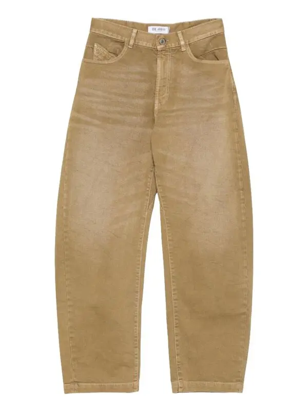 Attico Cotton Denim Jeans With Buckle Detail - Multicolor