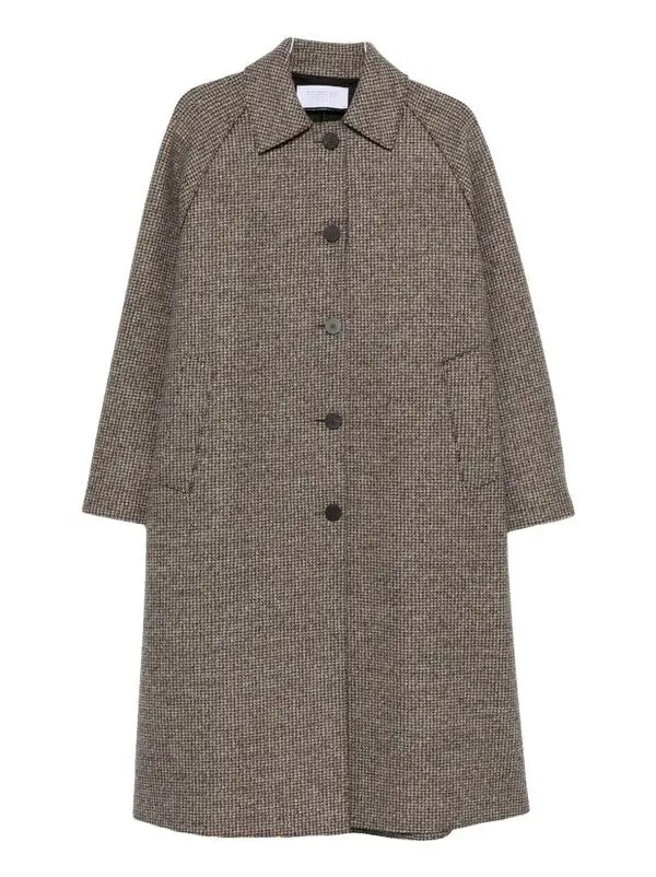 Harris Wharf London Wool And Cashmere Blend Houndstooth Coat - Multicolor
