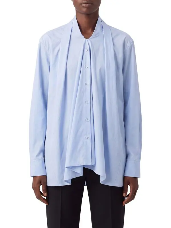 Loewe Draped Cotton Shirt - Blue