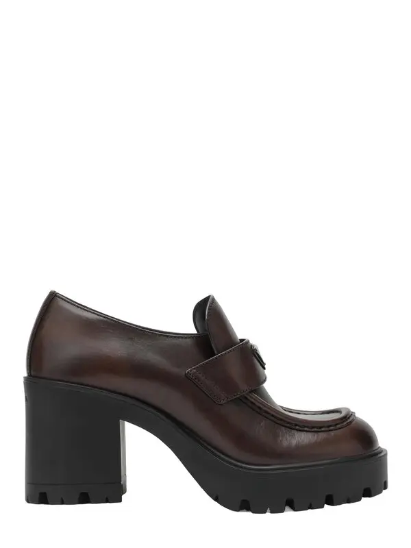 Prada Platform Heeled Loafers - Green
