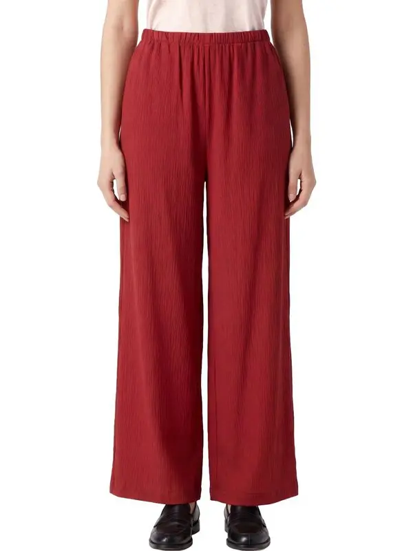 Max Mara Wide Leg Textured Pants - Red