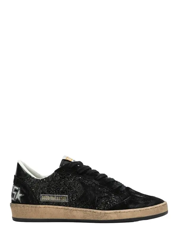 GOLDEN GOOSE Ball Star Suede And Glitter Sneakers - Black
