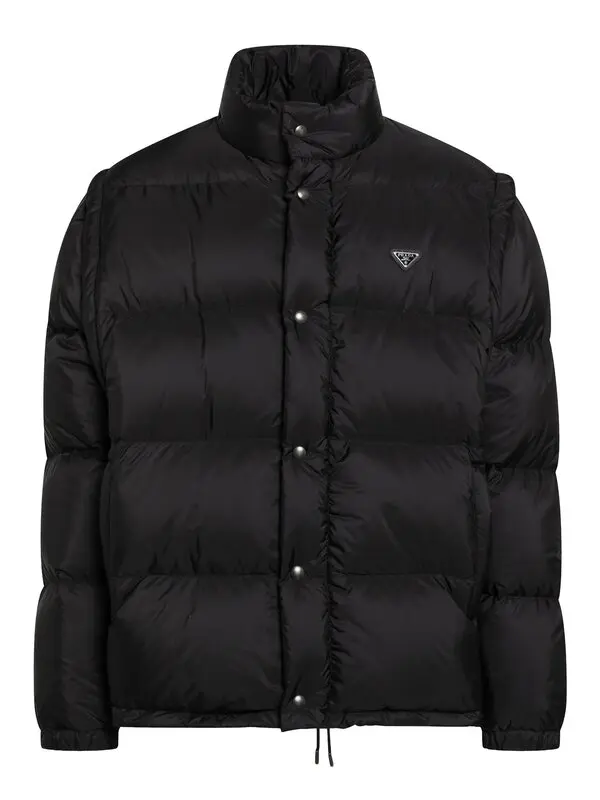 Prada Re-nylon Convertible Down Jacket - Black