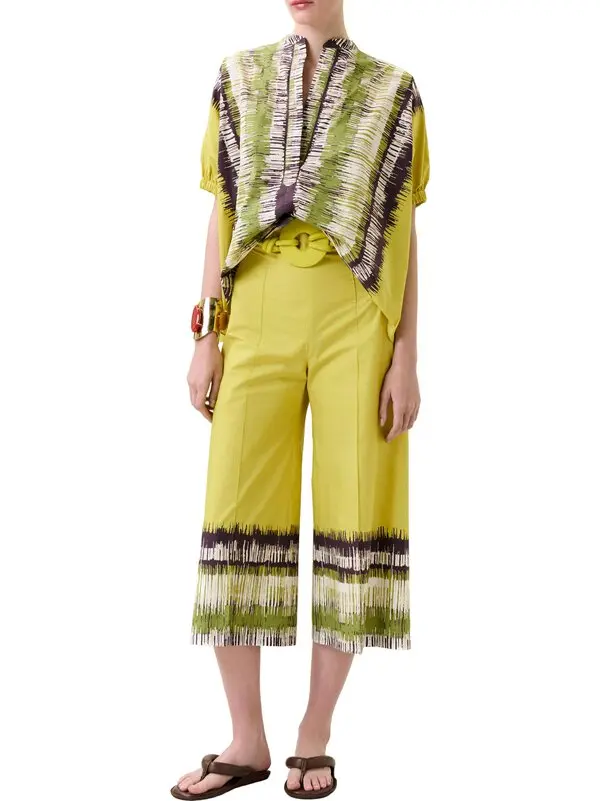 Silvia Tcherassi Ilma Cotton Straight Leg Pants - Print