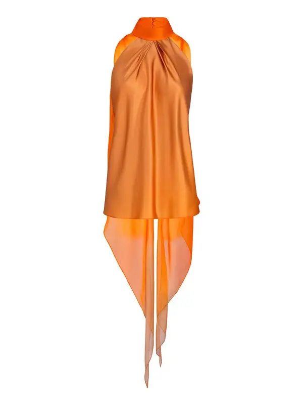 Silvia Tcherassi Velia Silk Top - Orange