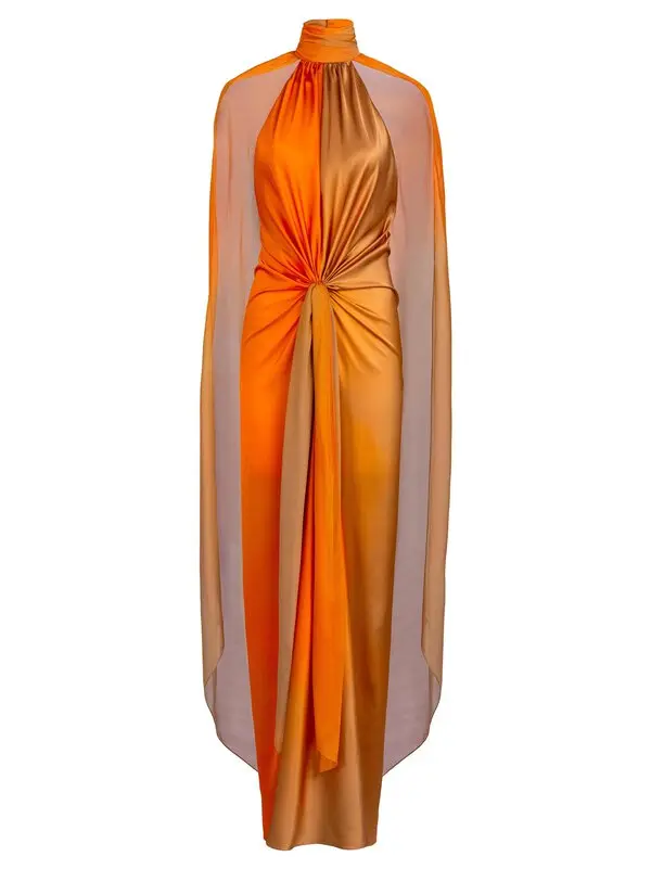Silvia Tcherassi Margalit Silk Maxi Dress - Orange
