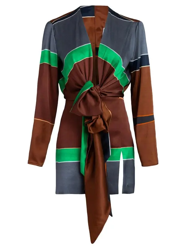 Silvia Tcherassi Midori Silk Mini Dress - Print