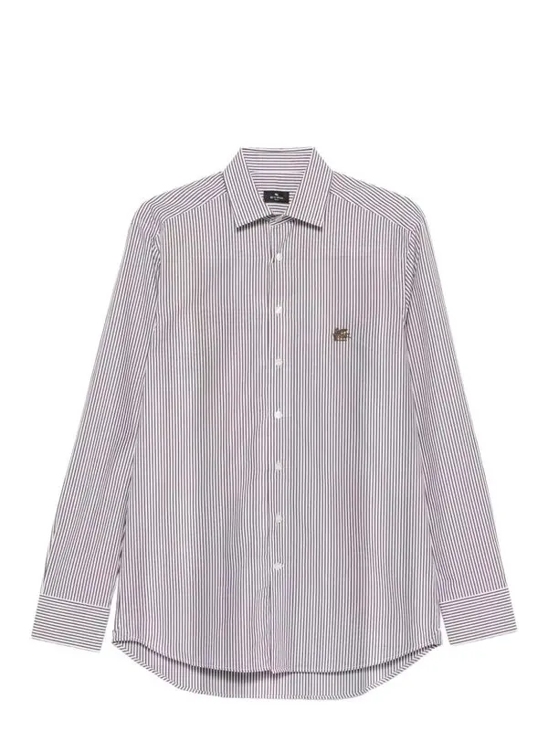 Etro Striped Embroidered-logo Shirt - White
