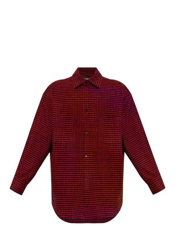 Balenciaga Checked Cotton Shirt - Red
