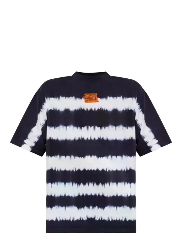 Balenciaga Tie-dye Logo-print T-shirt - Black