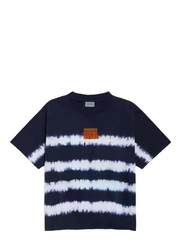 Balenciaga Taped And Dyed Medium Fit T-shirt - Black