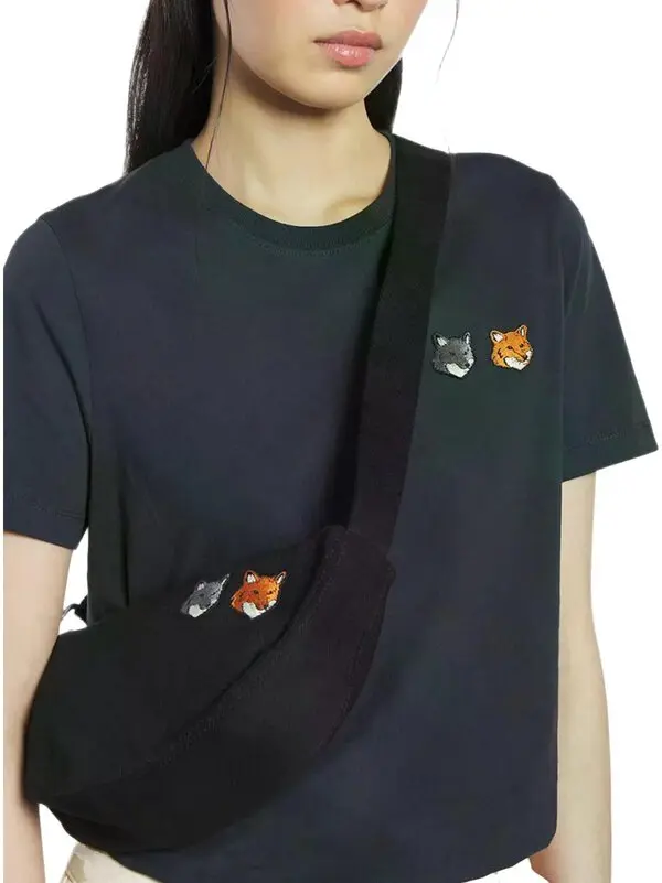 Maison Kitsuné Animal Patch Messenger Bag - Black