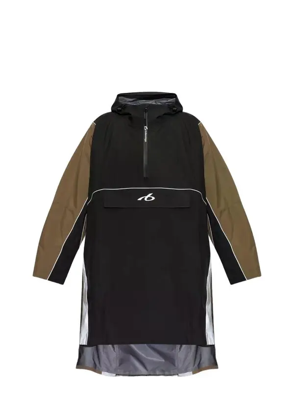 Balenciaga Logo-print Colour-block Hoodie - Black