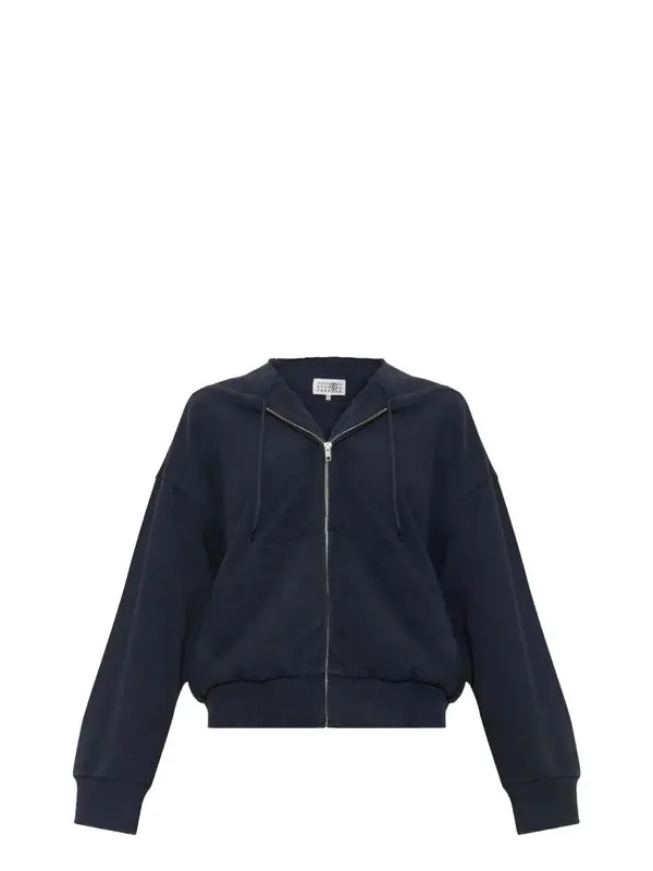 MAISON MARGIELA Drawstring Zip-up Hoodie - Blue